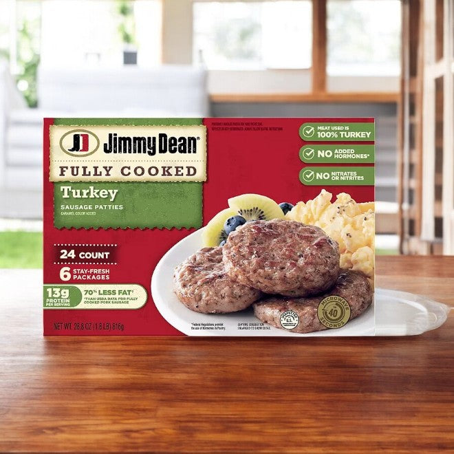 Jimmy Dean Fully Cooked Turkey Sausage Patties, 24 ct, 1 Case