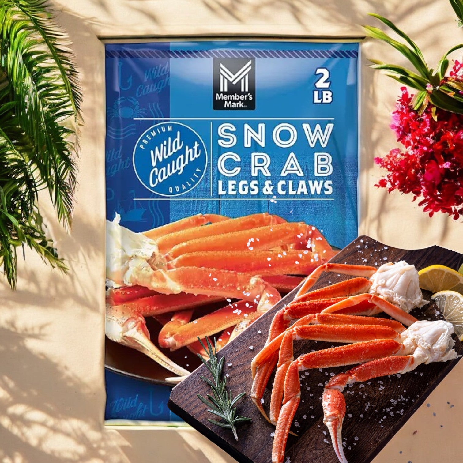 Member's Mark Wild Caught Snow Crab Legs and Claws, 2 lbs.