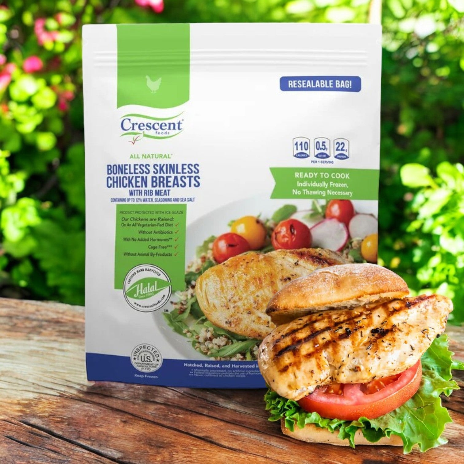 Crescent Foods Halal Chicken Breast, 5 lbs