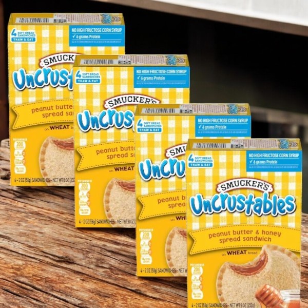 Uncrustables Peanut Butter & Honey Spread Sandwiches – 4 Count, 4 Pack