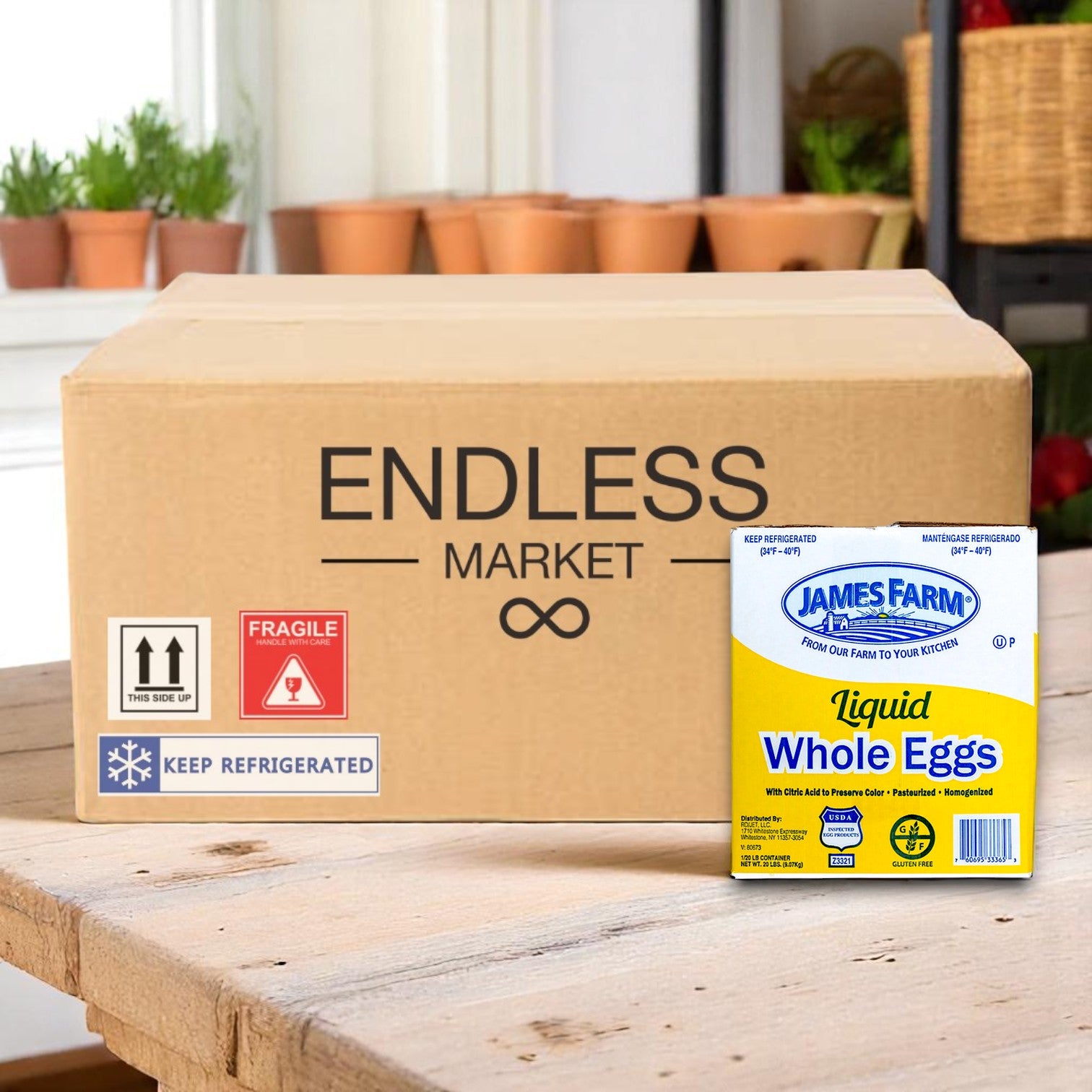 James Farms Liquid Whole Egg – 20 lb Carton