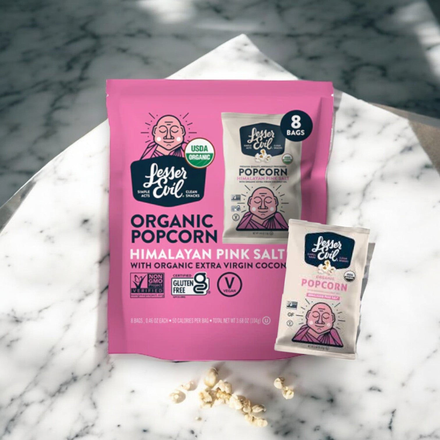 LesserEvil Himalayan Pink Salt - 8 Snack Packs Per Bag