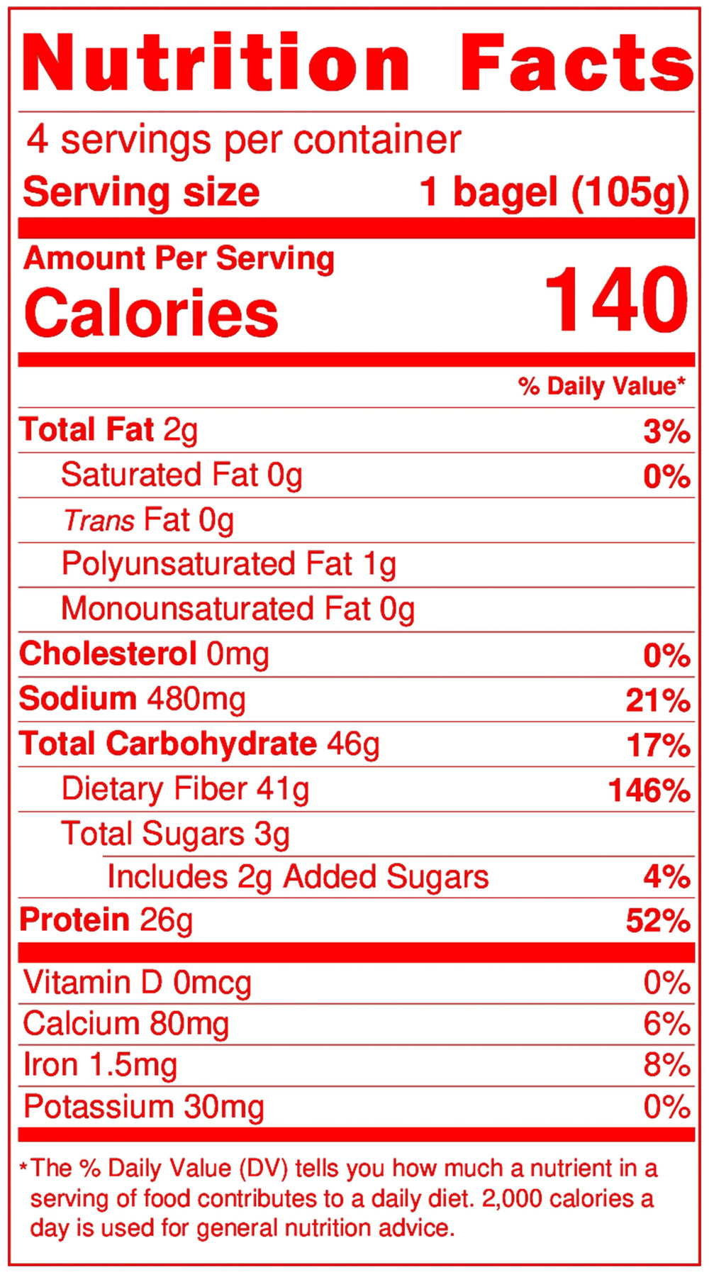 The Fit Bagel – Plain Bagels, 4 Bags (16 Total Bagels)
