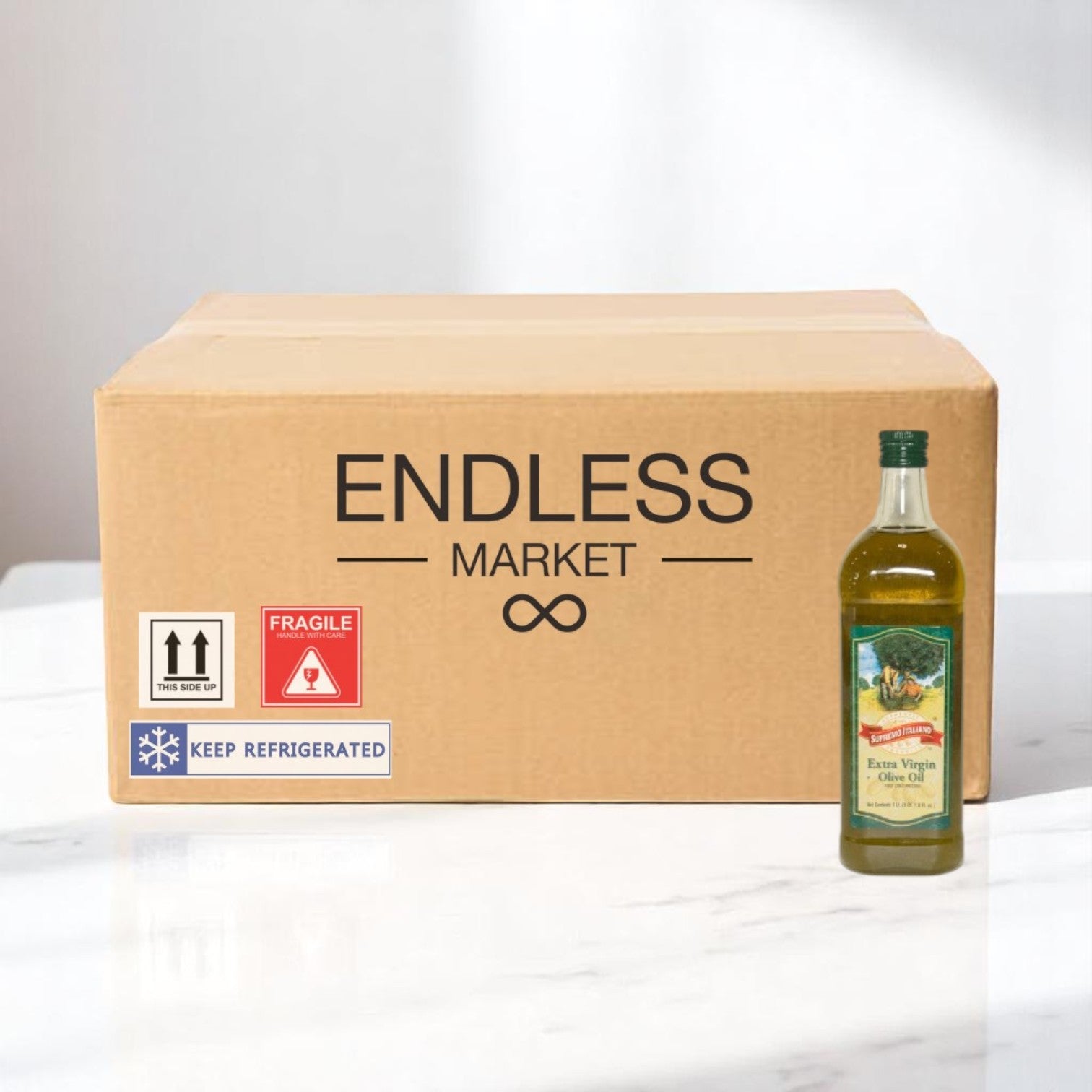 Supremo Italiano - Extra Virgin Olive Oil - 1 liter Bottle- 12 Per Cas