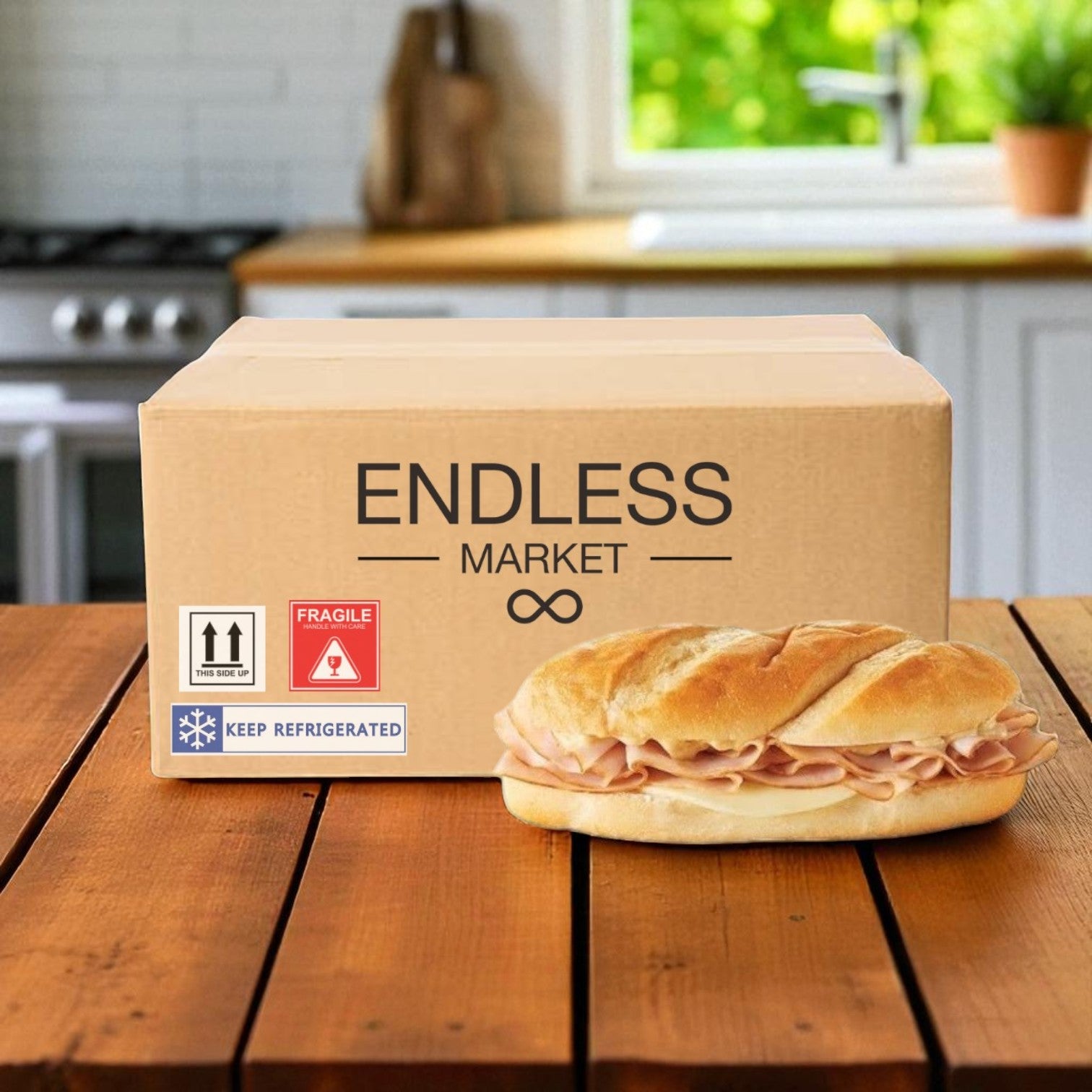 Smoked White Turkey & Provolone Cheese Sub, 1 Case, 8 Count-Ships Froz