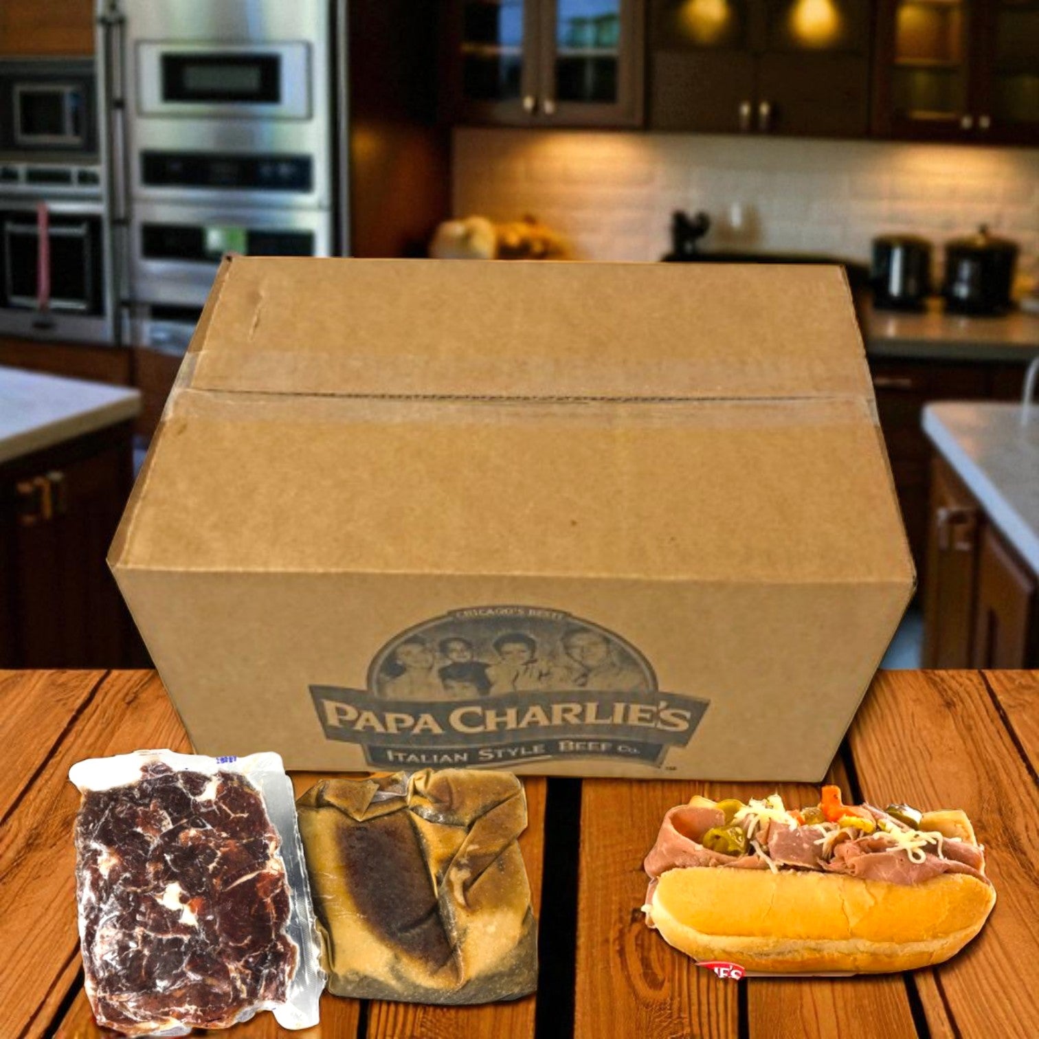 Papa Charlie's Italian Beef Sliced With Au Jus- 10 Pounds(1 Case)