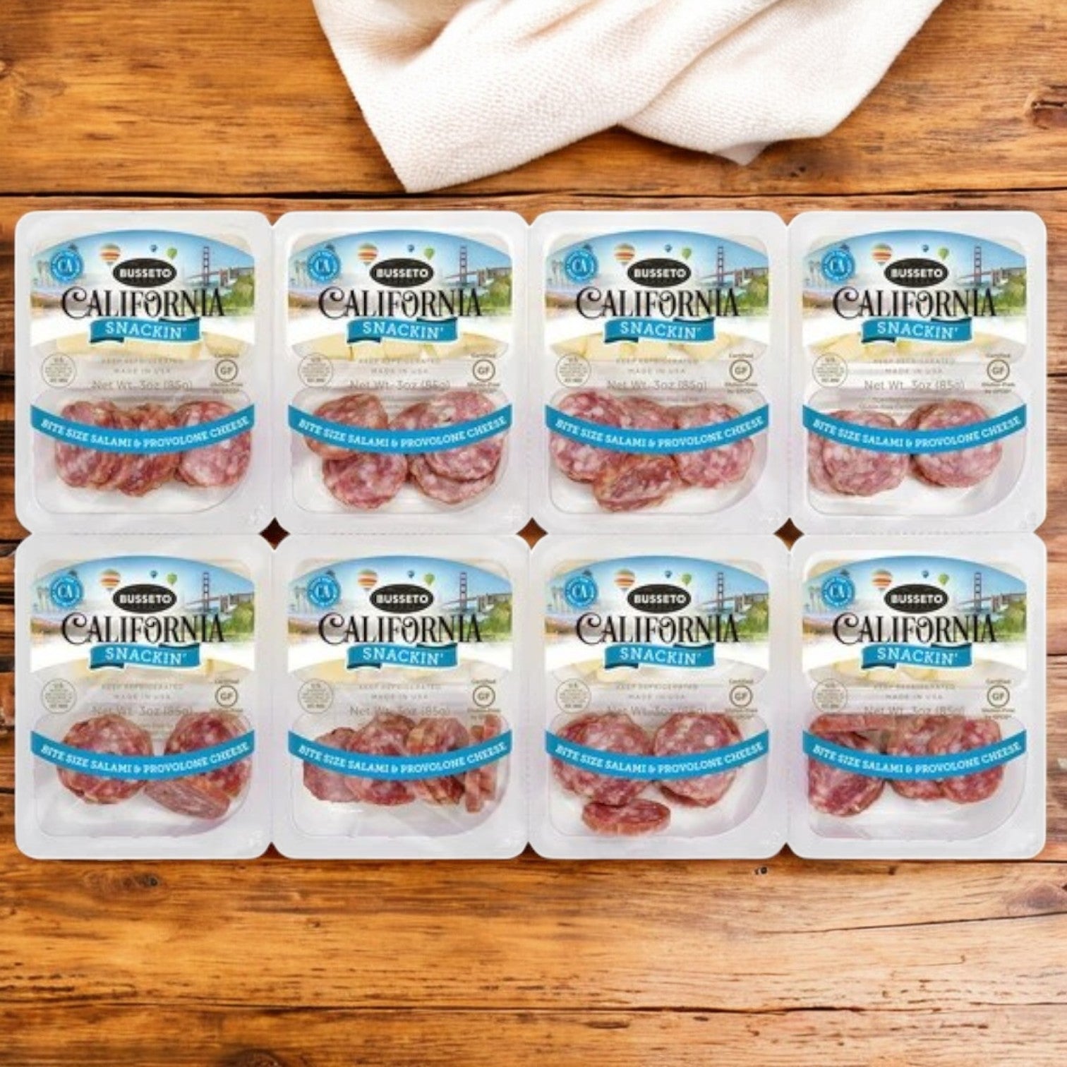 Busseto California Snackin' Bite Size Salami & Provolone Cheese, 8-Cou