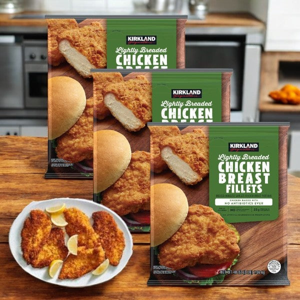 Kirkland Signature Lightly Breaded Chicken Breast Fillet, 3 Ibs- 3 Cou