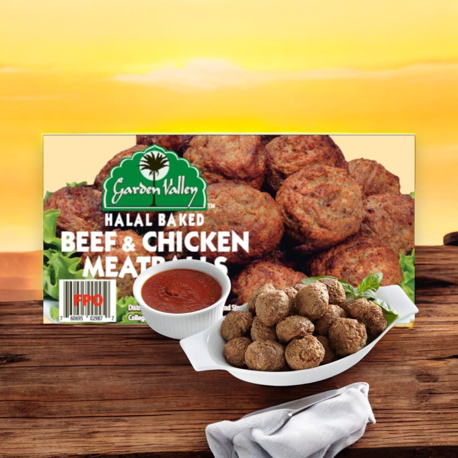 Frozen Halal 1oz Meatballs, Fully Cooked - 10 lb Box