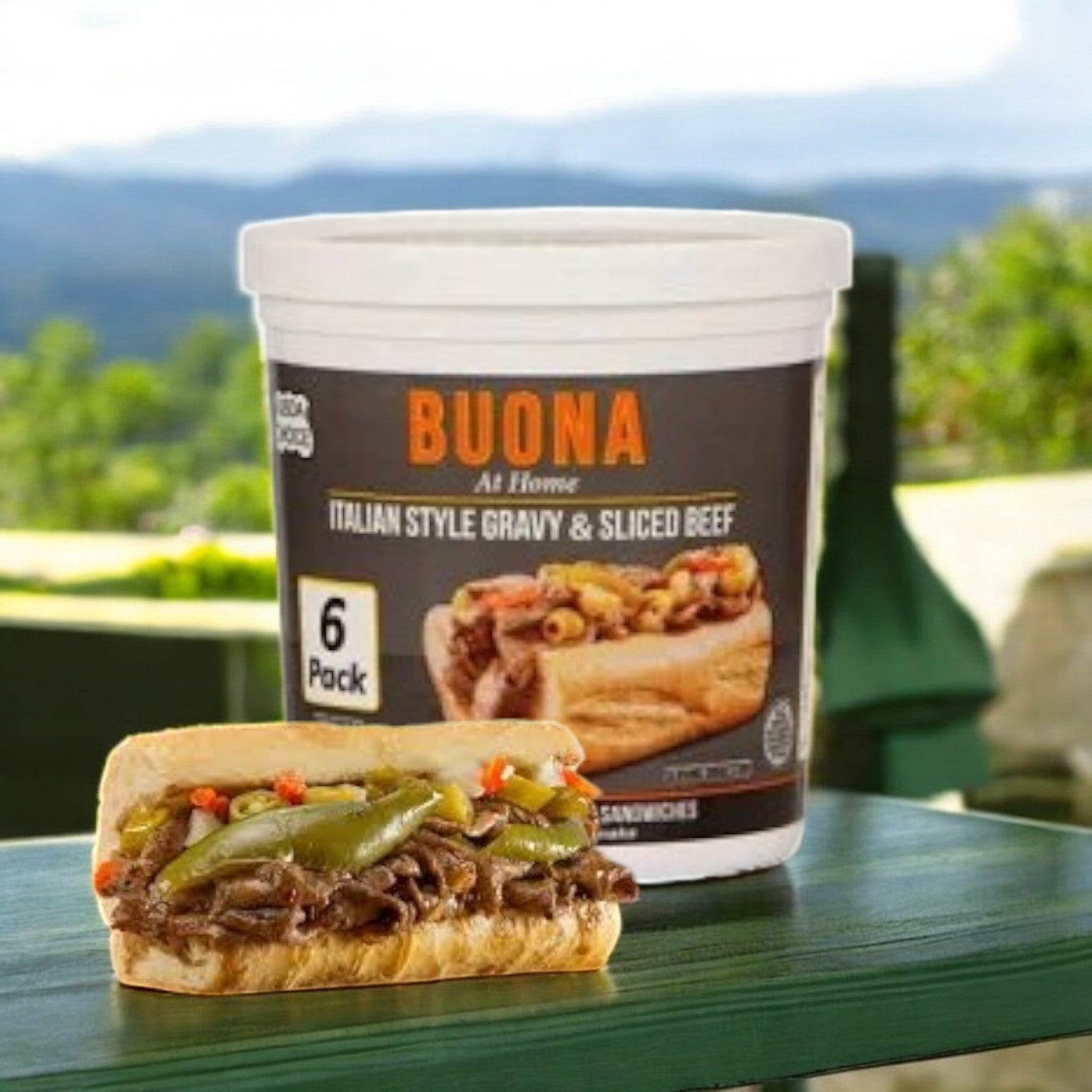 Buona Italian Sliced Gravy & Italian Beef-6 Pack- 1 Count