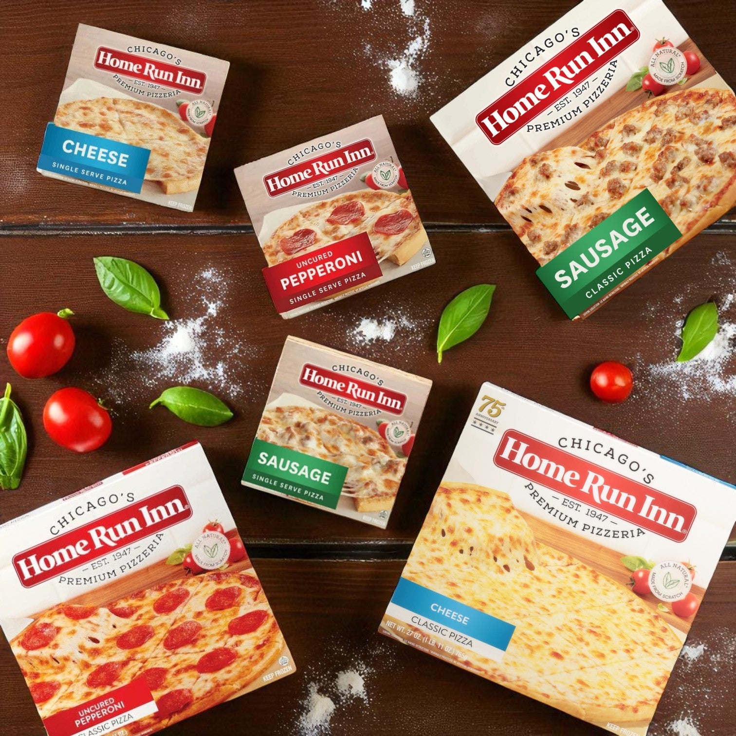 Home Run Inn 6-Pack Pizza Combo: 3 Family-Sized & 3 Single Serve Pizza